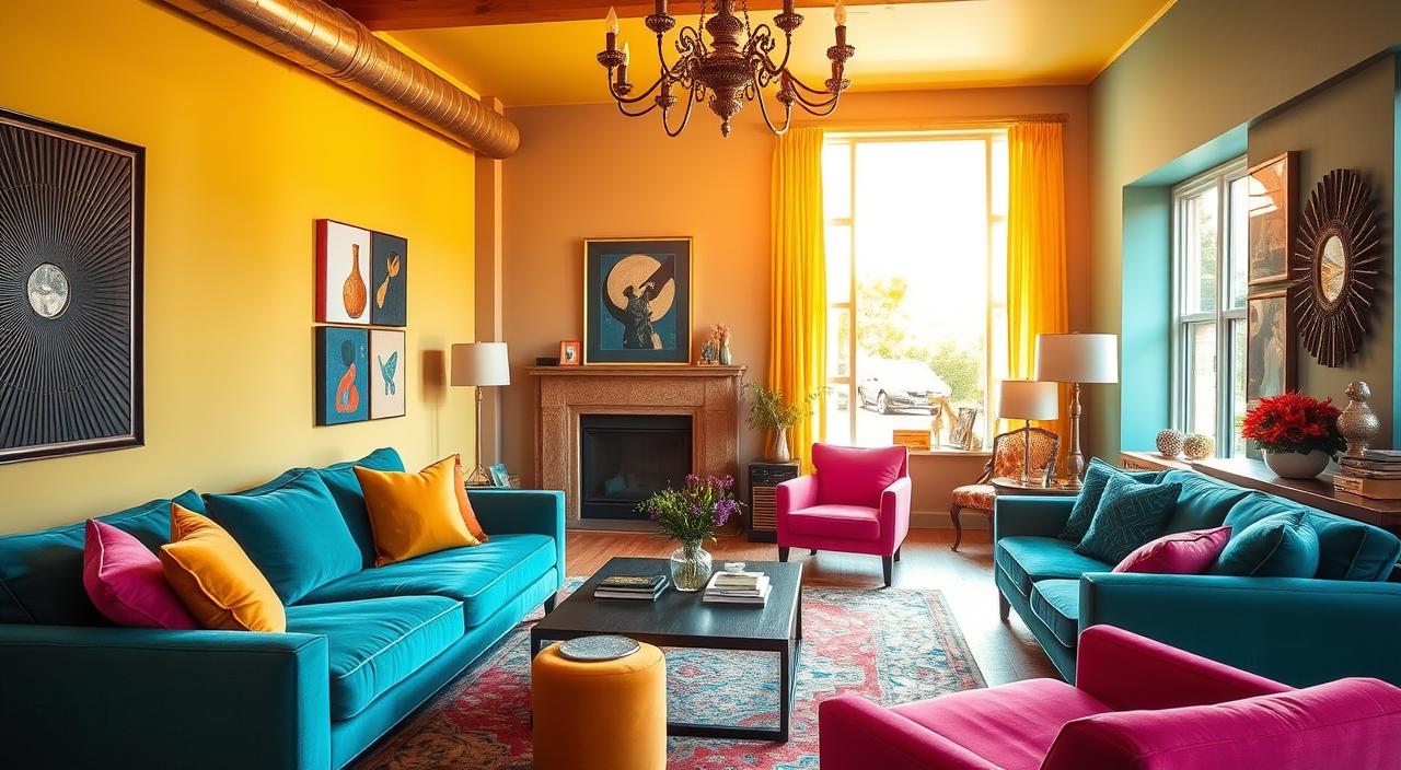 Decoração de Salas Coloridas: Como brincar e ousar com as cores